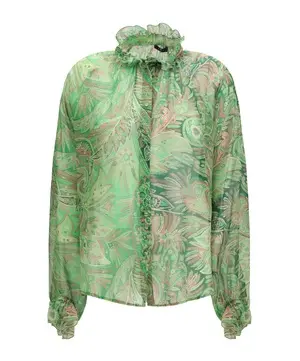 Etro Paisley Ruffled Sheer Blouse