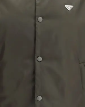 Prada Re-nylon Bomber Jacket With Ribbed Details And Iconic Logo