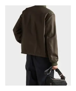 Prada Re-nylon Bomber Jacket With Ribbed Details And Iconic Logo