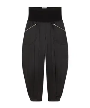 Co Ribbed Jogger In Silk Charmeuse - Black