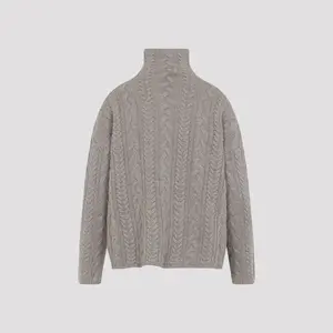 Max Mara Cable-knit Turtleneck Sweater - Gray