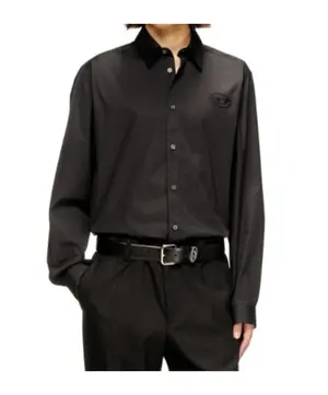DIESEL® S-simply-gsbh Logo-embroidered Shirt - Black
