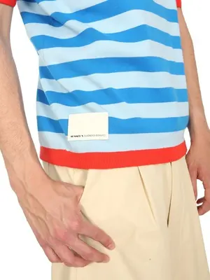 Sunnei Stripped Knitted Polo Shirt