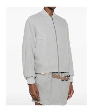 Closed Zip-up Bomber Jacket - Gray
