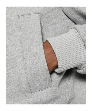 Closed Zip-up Bomber Jacket - Gray