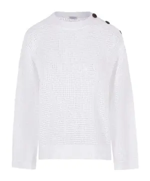 Brunello Cucinelli Mesh Ribbed Jumper With Button Detailing