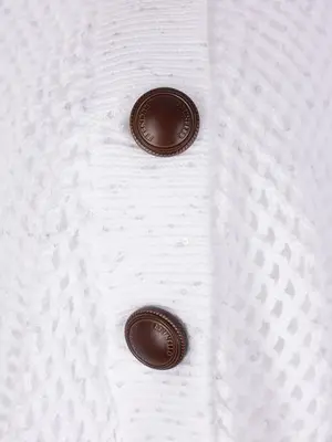 Brunello Cucinelli Mesh Ribbed Jumper With Button Detailing