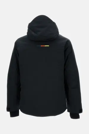K-WAY Zip-up Hooded Jacket With Logo - Black