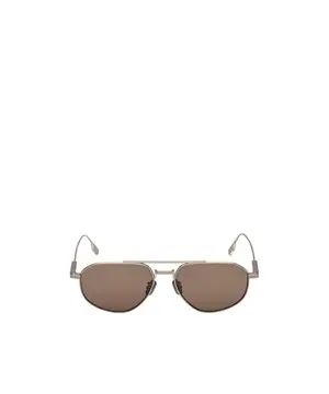 Zegna Aviator Frame Sunglasses - Gray