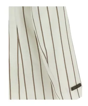 Peserico Single Breasted Pinstripe Twill Blazer - White