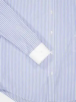 Celine Classic Shirt In Striped Cotton Poplin - Transparent Blue