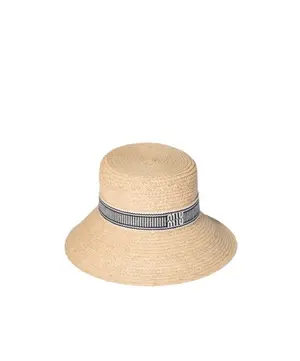 Miu Miu Straw Hat With Logo Detail