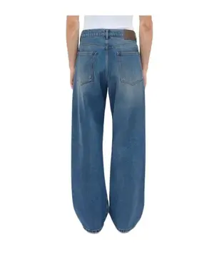 MSGM Distressed Straight Leg Jeans - Blue