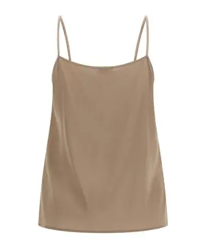 Peserico Embellished Strap Top - Brown