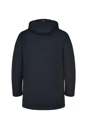 Herno Hooded Down Jacket With Snap And Zipper Closure