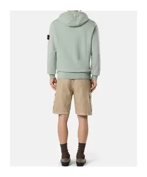 Stone Island Logo Patch Zip-up Hoodie - Sage