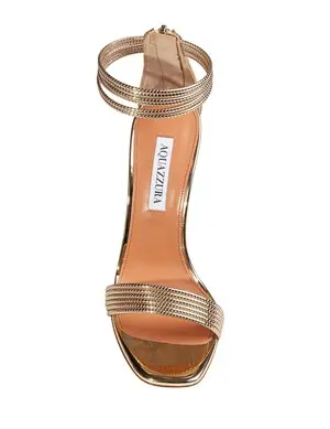 AQUAZZURA Mirrored Leather Stiletto Sandals
