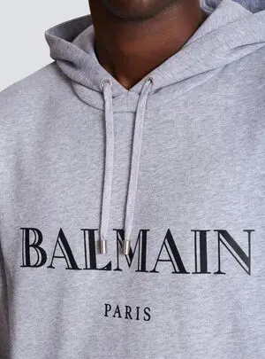 Balmain Printed Hoodie - Gray