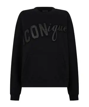 Dsquared2 Iconique Relaxed Fit Crewneck Sweatshirt - Black