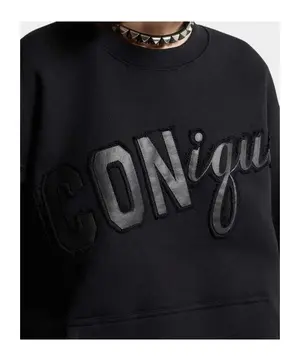 Dsquared2 Iconique Relaxed Fit Crewneck Sweatshirt - Black