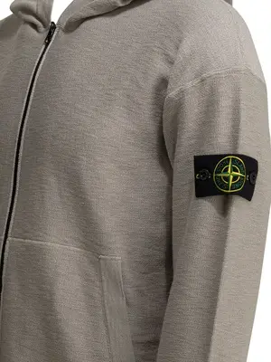 Stone Island Logo Patch Zip-up Hooded Jacket