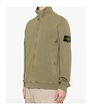 Stone Island Logo Patch Zip Sweatshirt