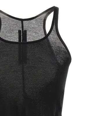 Rick Owens Crewneck Sleeveless Tank Top With Raw Edge Hem - Black