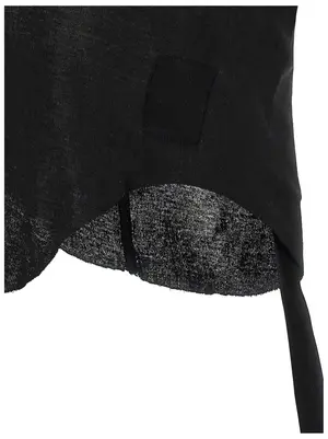 Rick Owens Crewneck Sleeveless Tank Top With Raw Edge Hem - Black