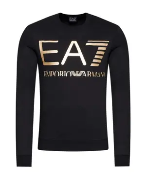 EA7 Logo Detail Crewneck Sweatshirt - Black