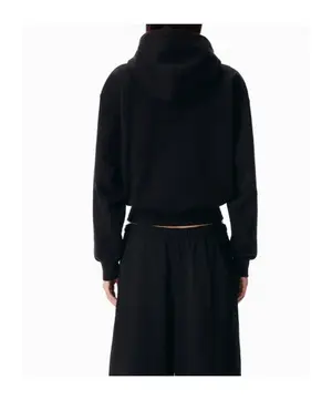 Alexander Wang Embellished Drawcord Zip-up Hoodie - Black