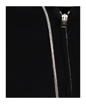 Alexander Wang Embellished Drawcord Zip-up Hoodie - Black