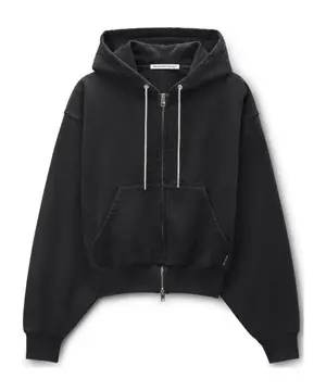 Alexander Wang Embellished Drawcord Zip-up Hoodie - No