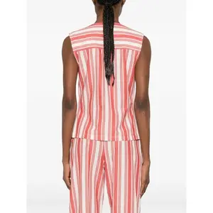 Stine Goya Striped Sleeveless Front Tie Top - No