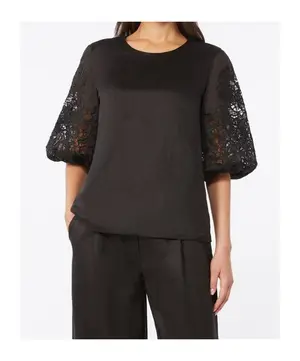 Max Mara Ordine Broderie Anglaise T-shirt - Black