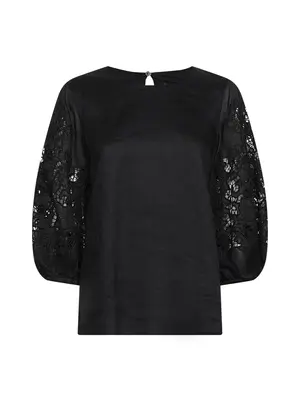 Max Mara Ordine Broderie Anglaise T-shirt - Black