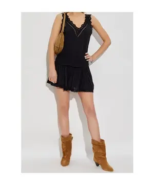Isabel Marant Étoile Fradella Sleeveless V-neck Top With Lace Trim