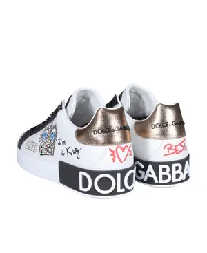 Dolce & Gabbana Portofino Printed Sneakers - White