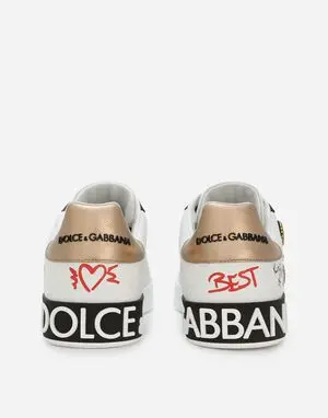 Dolce & Gabbana Portofino Printed Sneakers - White