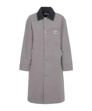 Carhartt Work In Progress Long Casual Jacket With Button Closure And Logo Detail