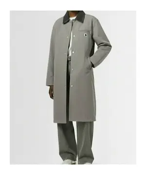 Carhartt Work In Progress Long Casual Jacket With Button Closure And Logo Detail