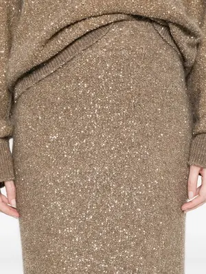 Brunello Cucinelli Sequin Midi Skirt