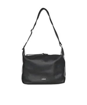 Loewe Cubi Logo-printed Messenger Bag - Black