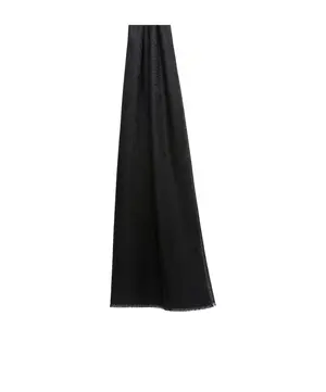 Max Mara Mxapalmeti Fringed Scarf - Black