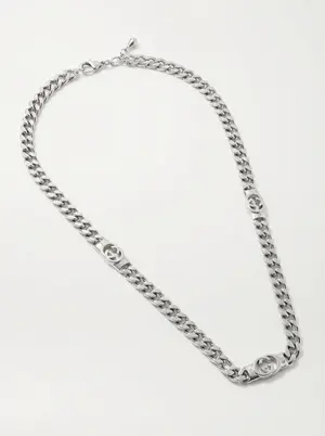 Gucci Sterling Interlocking G Chain Necklace - Silver