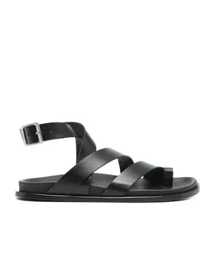 ALOHAS Strappy Ankle-strap Flat Sandals - Black