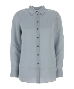 Zimmermann Luna Satin Shirt - Gray
