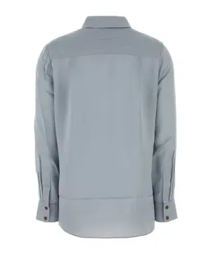 Zimmermann Luna Satin Shirt - Gray