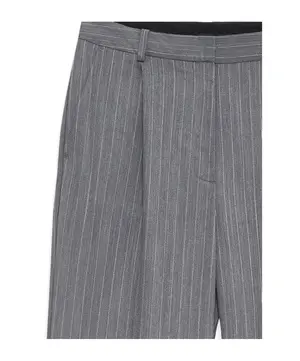 ANINE BING Pinstriped Pleated Trousers - Grey