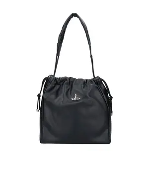 VIVIENNE WESTWOOD Orb Plaque Drawstring Tote Bag - Black
