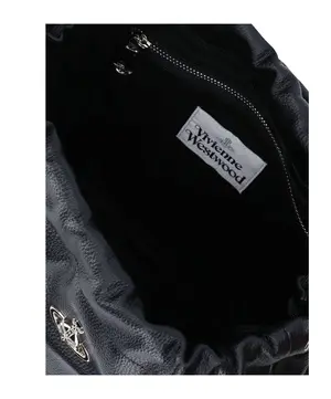 VIVIENNE WESTWOOD Orb Plaque Drawstring Tote Bag - Black